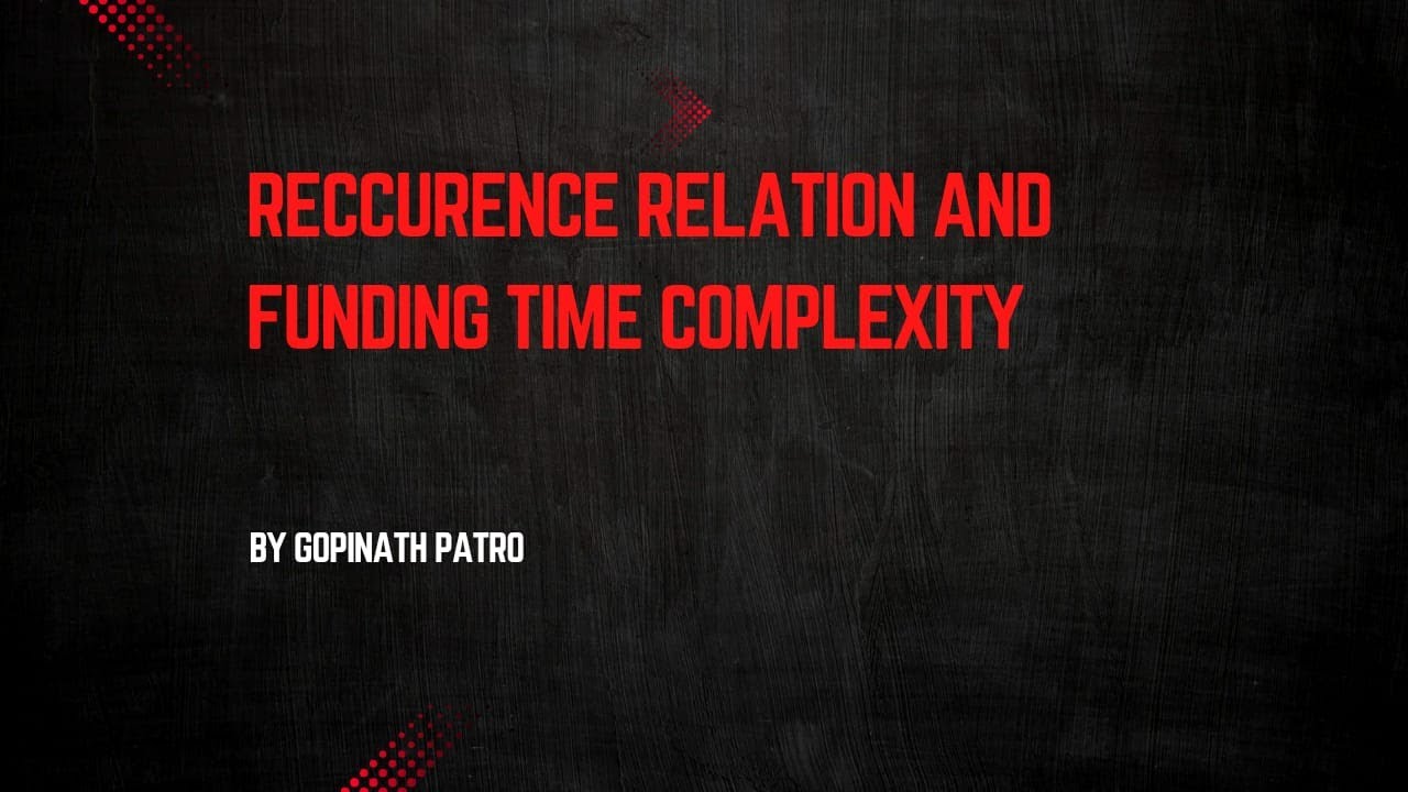 Recurrence relation and finding time complexity by Substitution and recursion tree method - YouTube