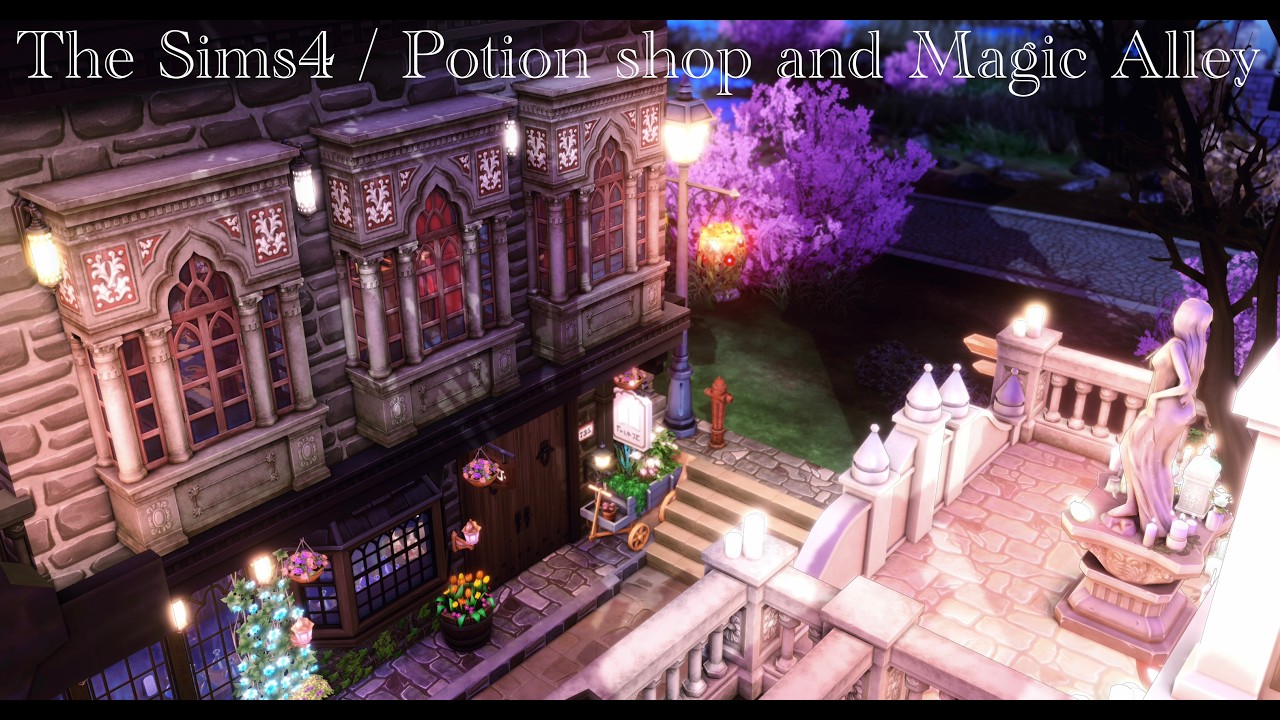 Potion shop and Magic Alley / The Sims 4 NOCC Build /シムズ4建築 - YouTube