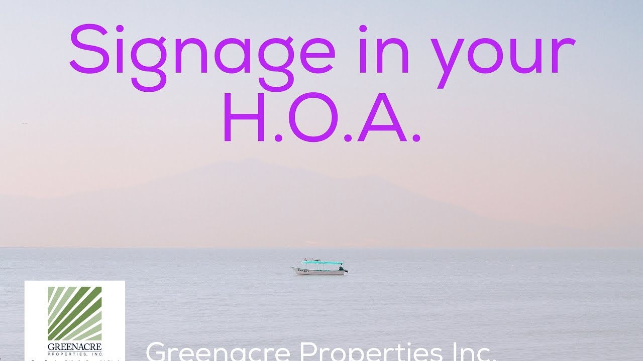 Signage at your HOA - YouTube