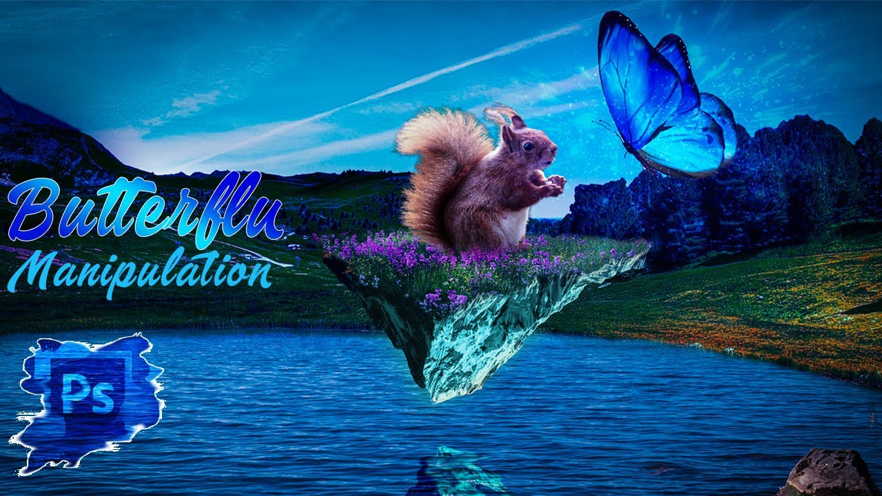 Glowing butterfly manipulation |M A Graphics | speed art - YouTube