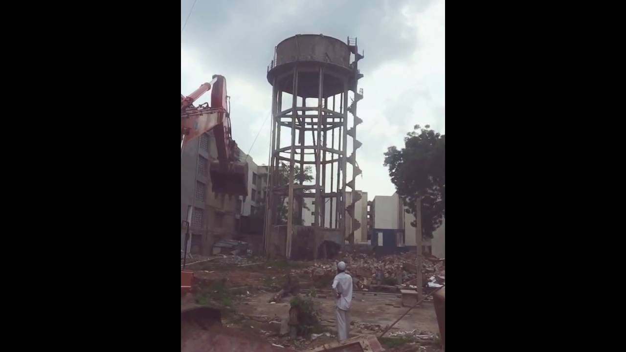 Water tank demolition - YouTube