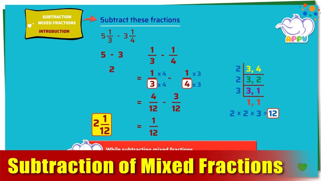 G5 - Module 9 - Introduction - Subtraction of Mixed Fractions | Appu ...