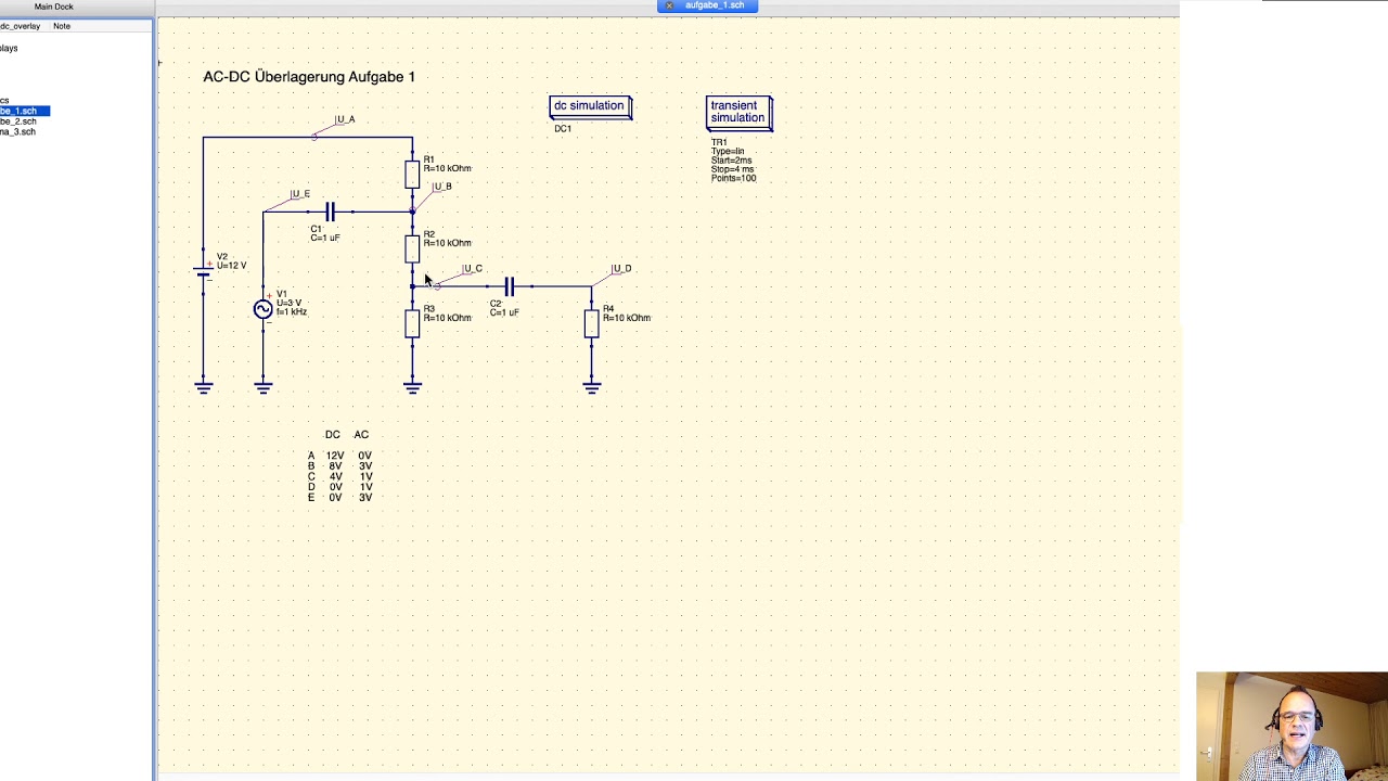 AC-DC Überlagerung Labor - Aufgabe 1- Simulation mit QUCS - YouTube