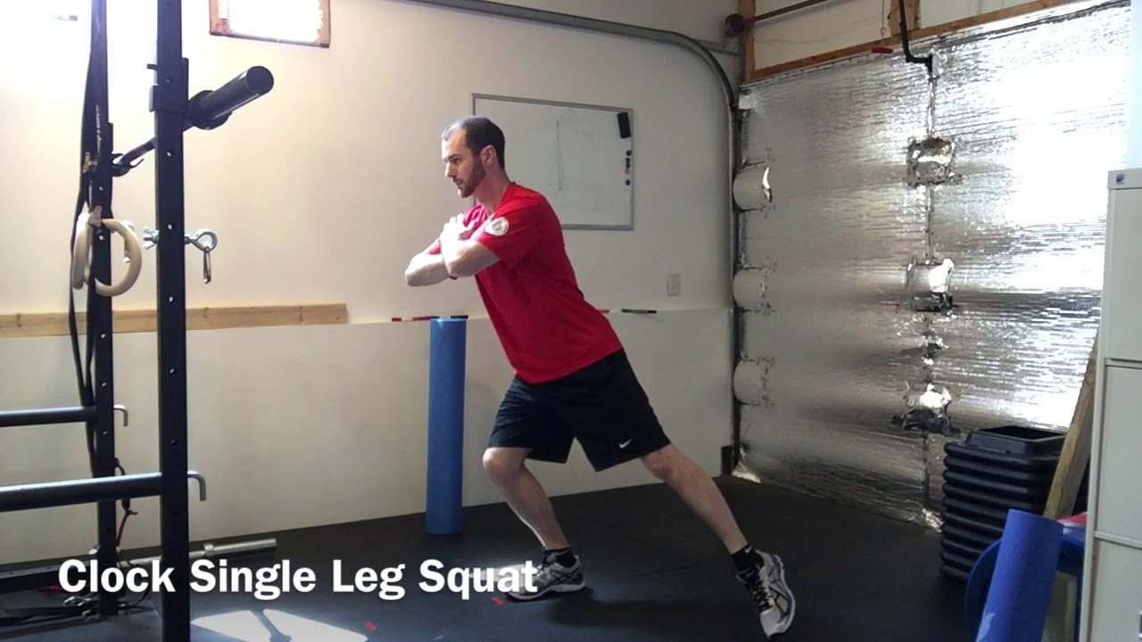 Clock Single Leg Squat - YouTube