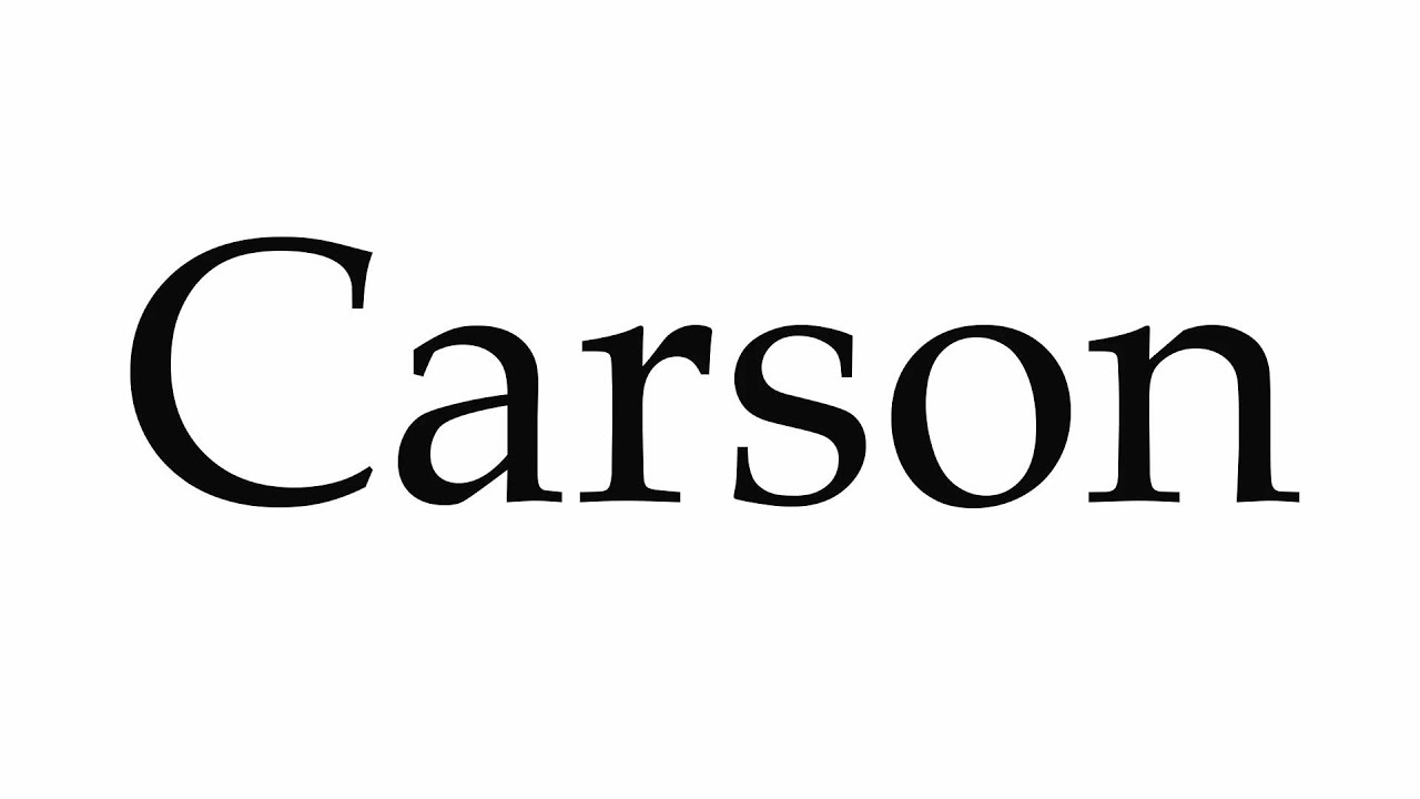How to Pronounce Carson - YouTube