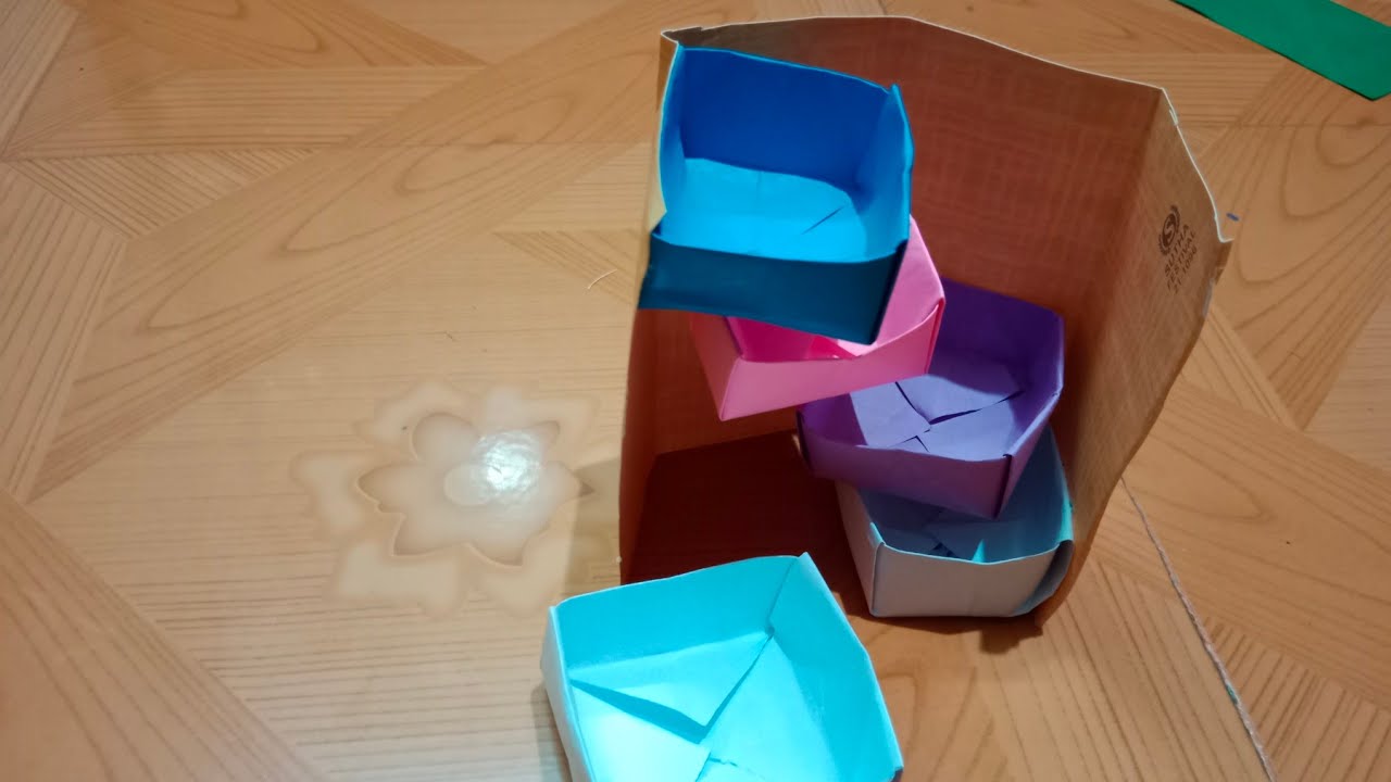 origami paperbox# onces u watch it and make easy paper box - YouTube