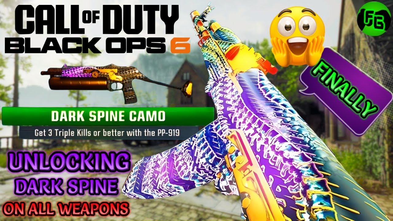 Call Of Duty: Black Ops 6 Unlocking Dark Spine Camo All Weapons - YouTube