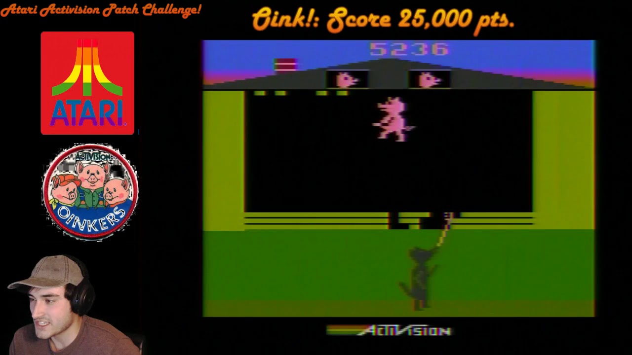 Atari 2600 Oink! Activision Patch Score!!! 28168 points - YouTube