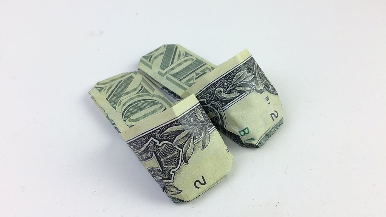 Money Origami Slipper Tutorial - YouTube