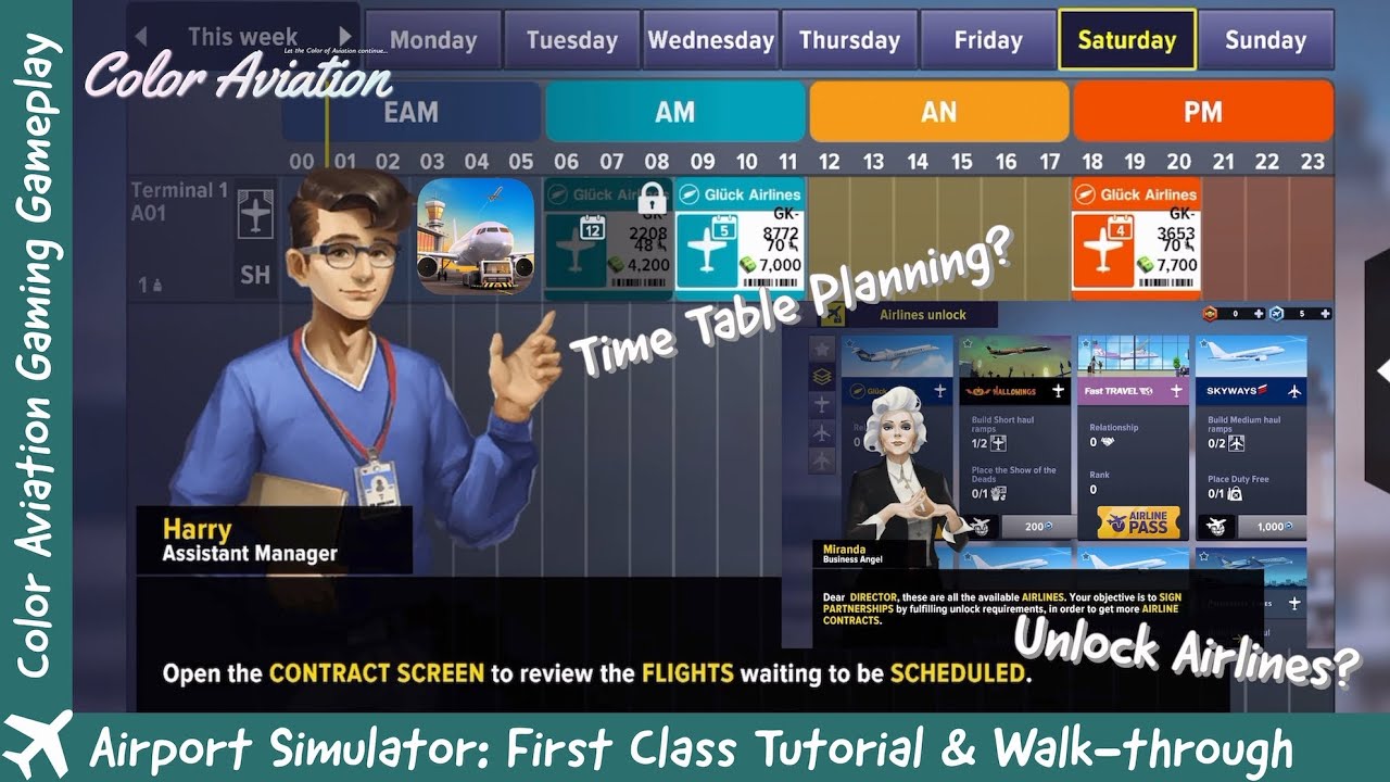 Airport Simulator First Class with iPad Mini 6 Tutorial for Time Table ...