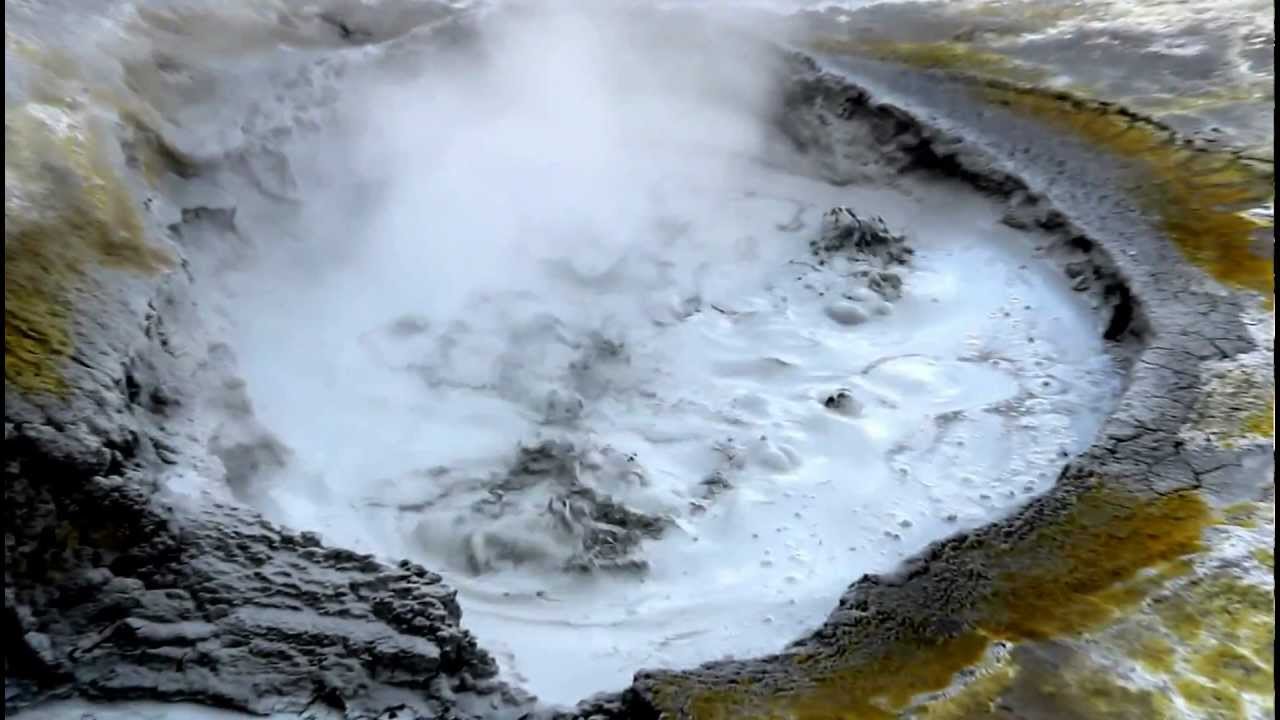Boiling Sulphuric Acid at Sulphur Cauldron, Yellowstone - YouTube