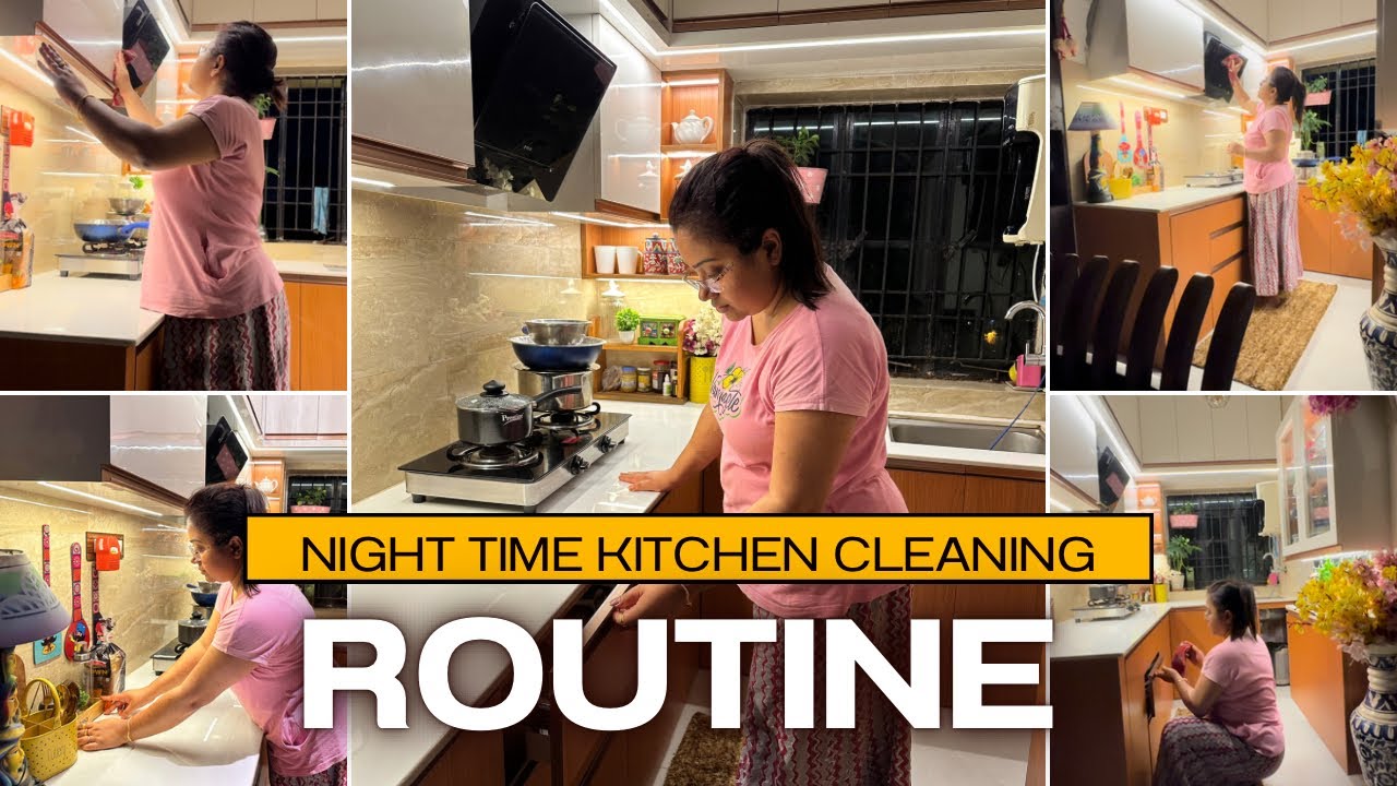 Night Time Kitchen Cleaning Routine for a Good Morning😍Night Time ...