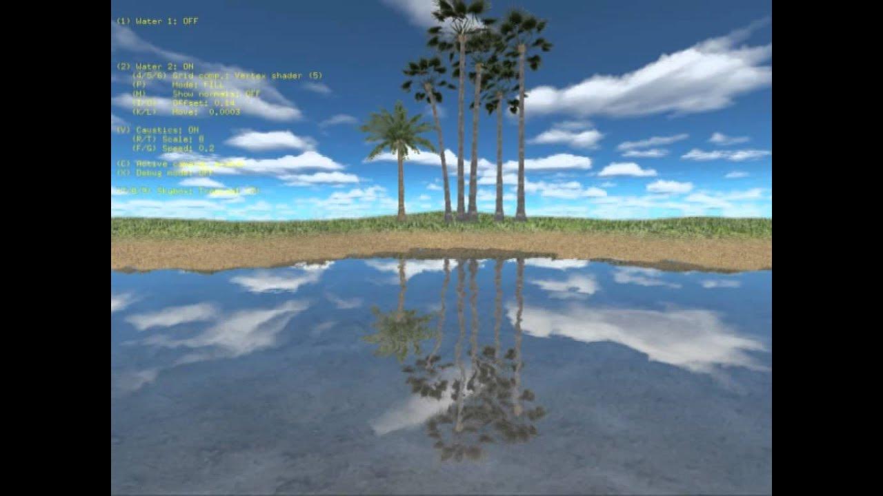 Water surface simulation in OpenGL - GLSL - YouTube