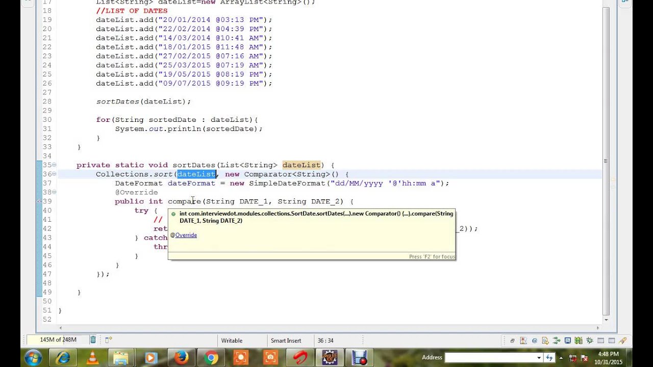 How To Sort Dates Using Java Demo Youtube 0232