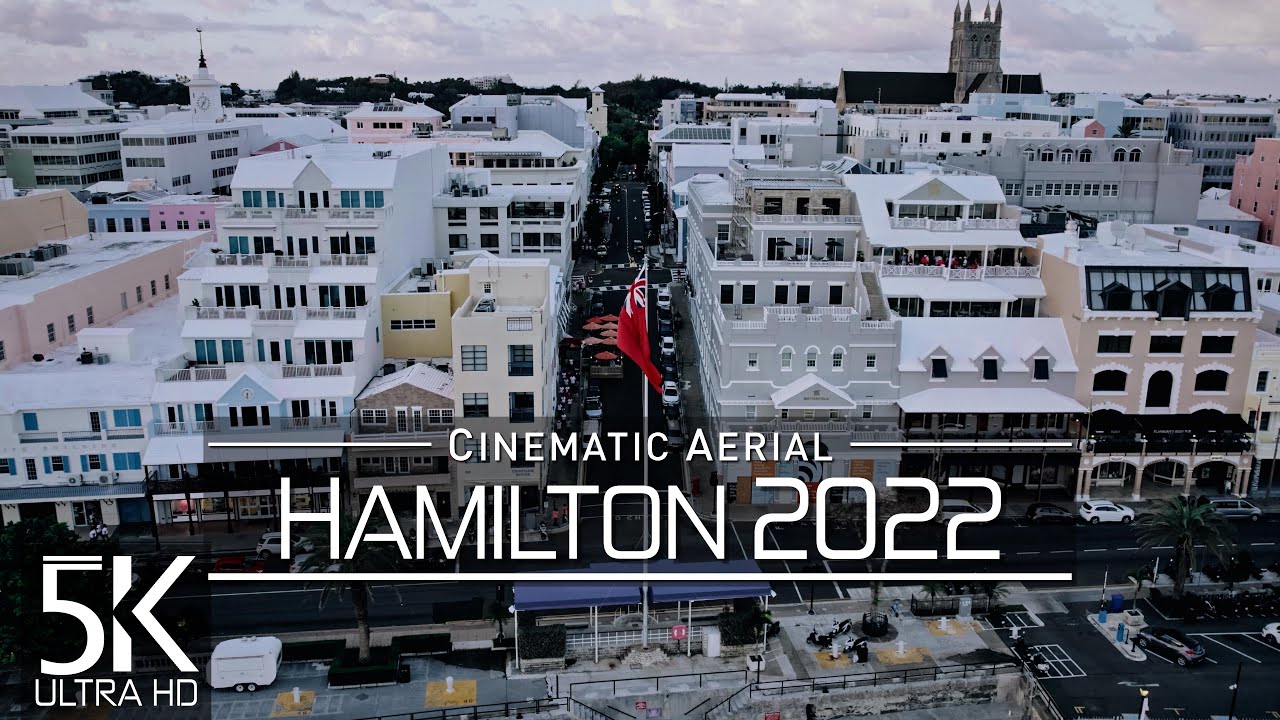 【5K】🇧🇲 Hamilton from Above 🔥 Capital of BERMUDA 2022 🔥 Cinematic Wolf ...
