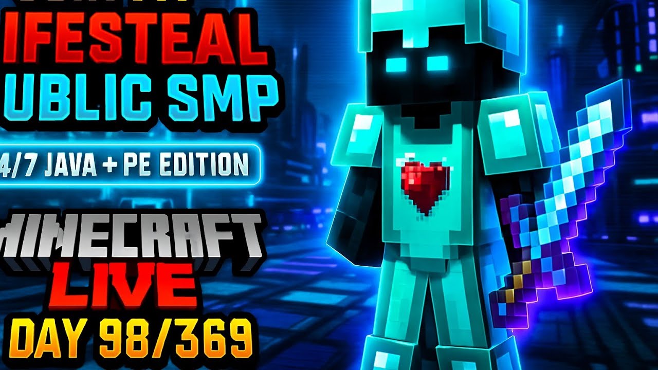 Join My Lifesteal Public SMP 24/7 Java + PE Edition | Minecraft Live ...
