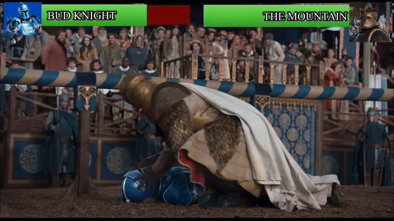 Bud Knight vs The Mountain with Healthbars: Bud Light/Game of Thrones ...
