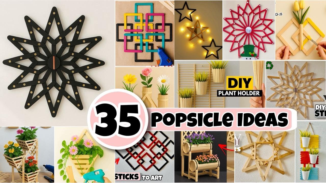 35 Easy Popsicle Stick Home Decor Ideas | Fun & Simple DIY - YouTube