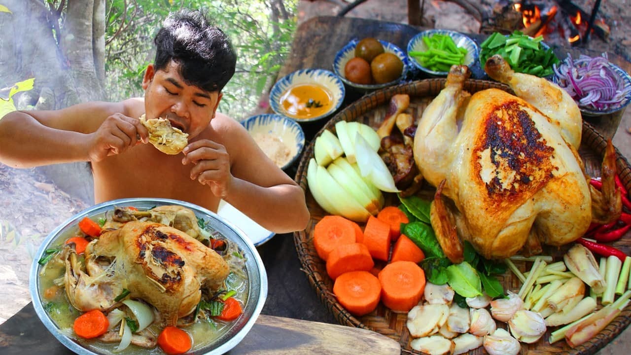 Roasted Big Turkey Chicken BBQ Eating Like a Boss so Delicious ...