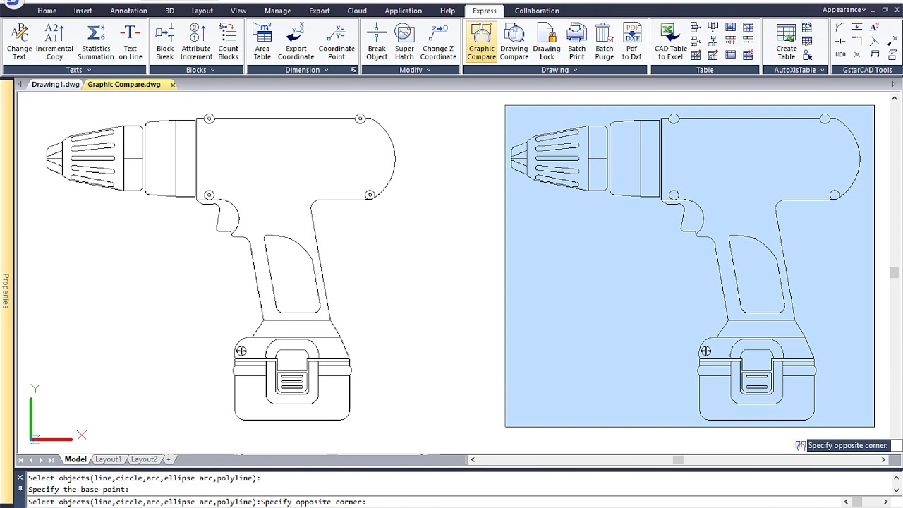 GstarCAD: How to compare two different drawing revisions - YouTube