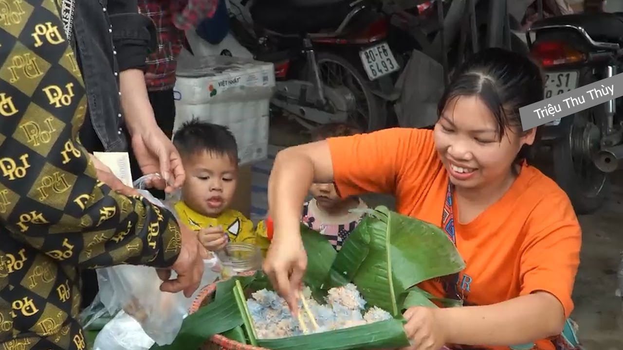 single mother How to make 7-color sticky rice to sell at the market and ...