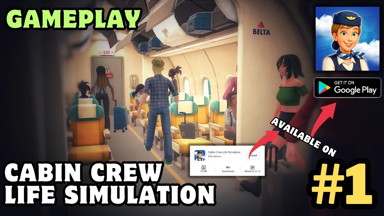 Cabin Crew Life Simulation - Gameplay Walkthrough (Android, iOS ...