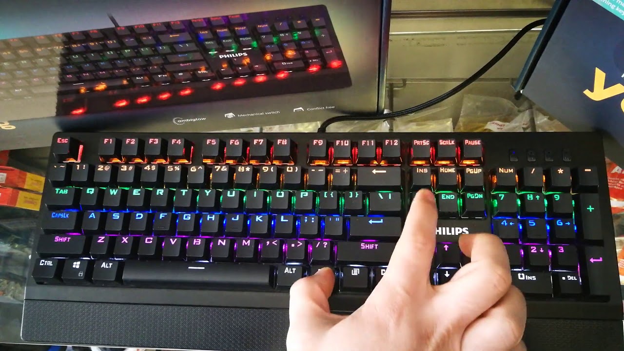 Philips Wired mechanical gaming keyboard SPK84031080P HD - YouTube
