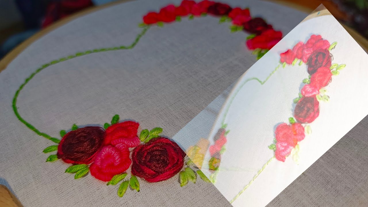 Heart 💖 shaped wonderful embroidery design #embroiderydesign # ...