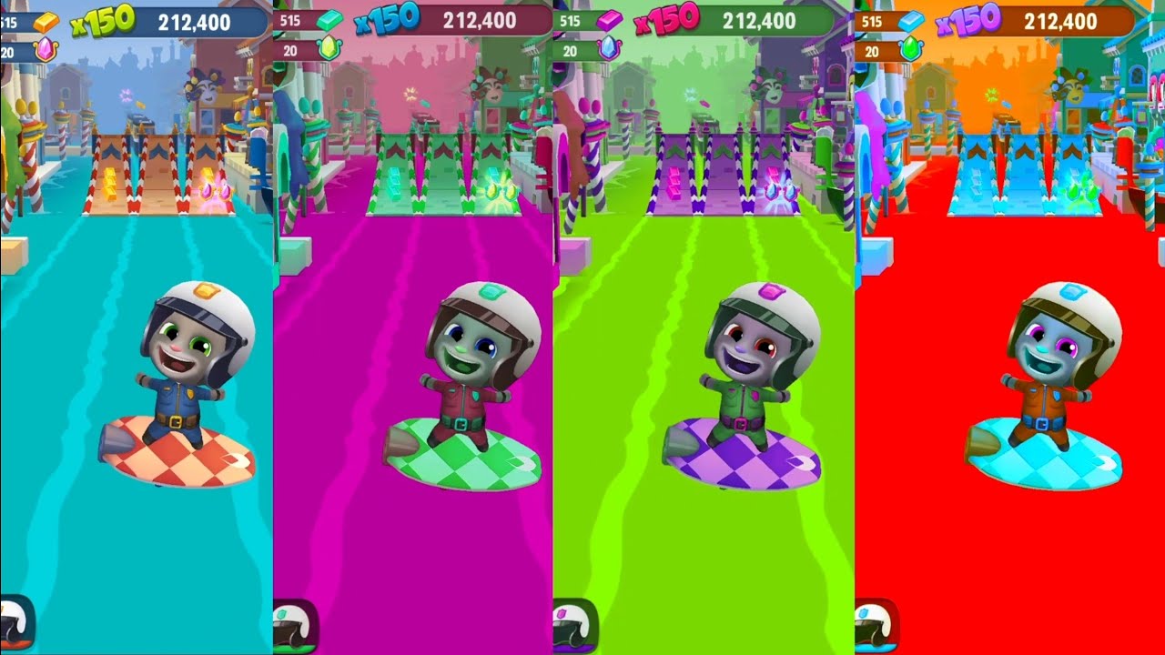 Talking Tom Gold Run | Colors Reaction | Changing Colors | Deputy Tom ...