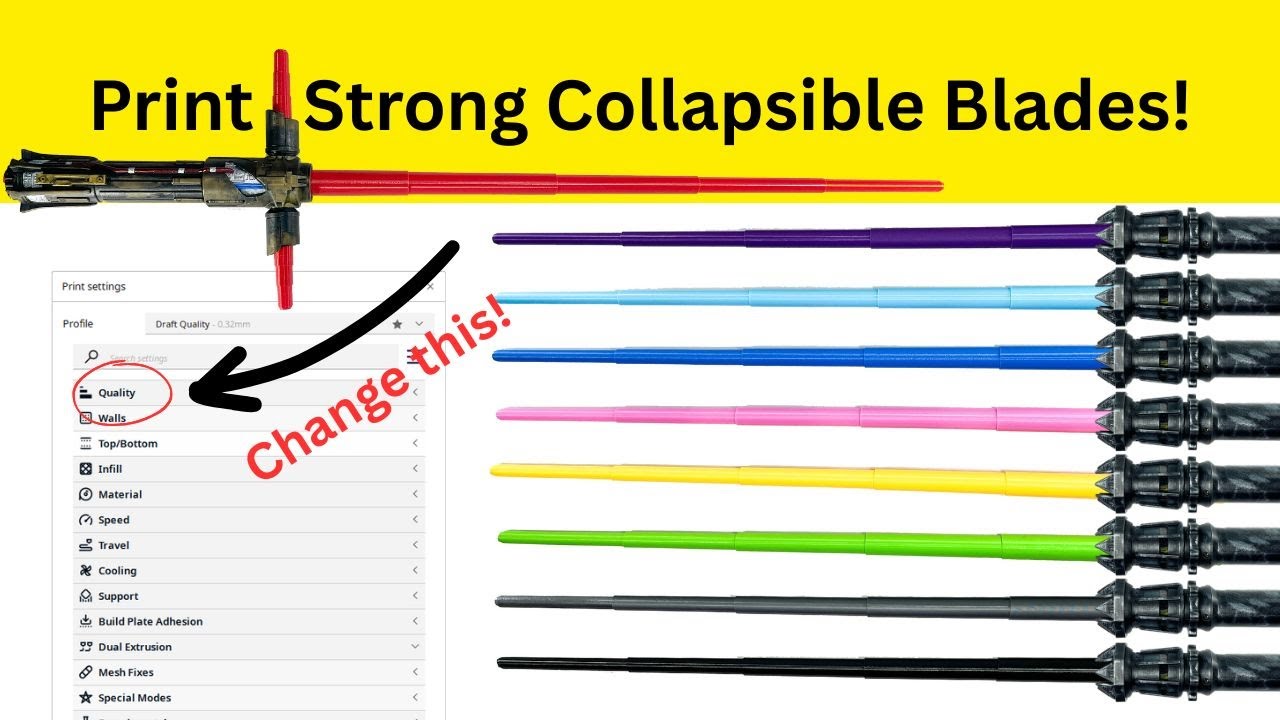 Printing Tips for Strong 3D Printed Collapsible Blades - YouTube