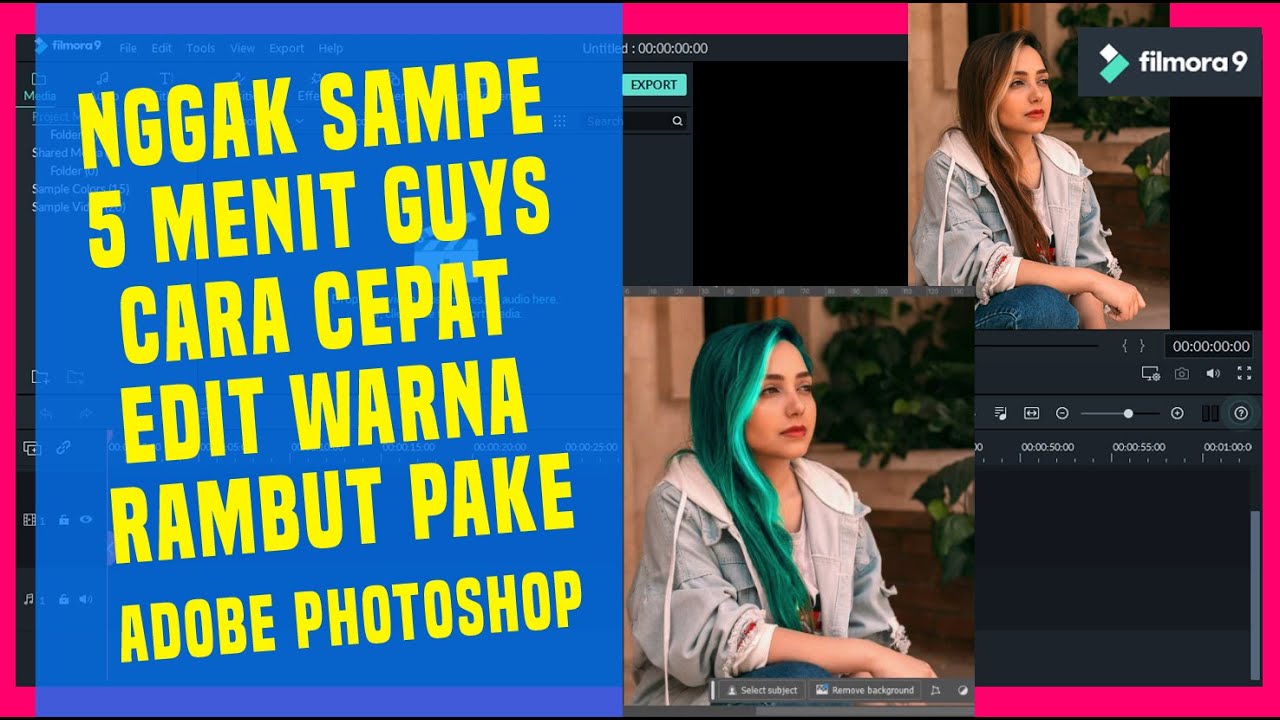 NGGAK SAMPE 5 MENIT GUYS.. CARA CEPET EDIT WARNA RAMBUT PAKE ADOBE ...