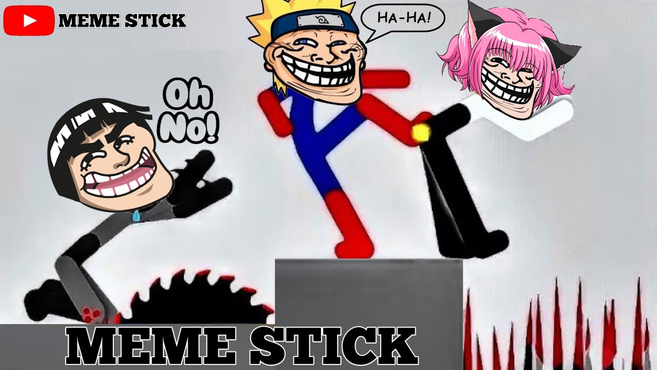 MEME vs stickman best falls | stickman Dismounting compilation of funny ...
