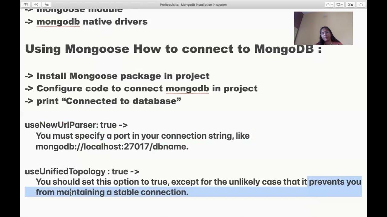 Telugu Mongodb Database Connection Setup Using Mongoose From Nodejs Project Youtube