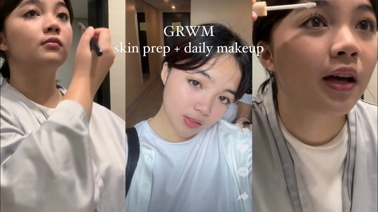 GRWM skin prep + daily makeup - YouTube
