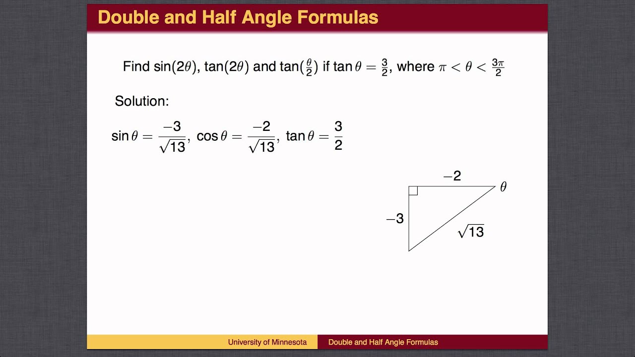 19 - Double and Half Angle Formulas - YouTube