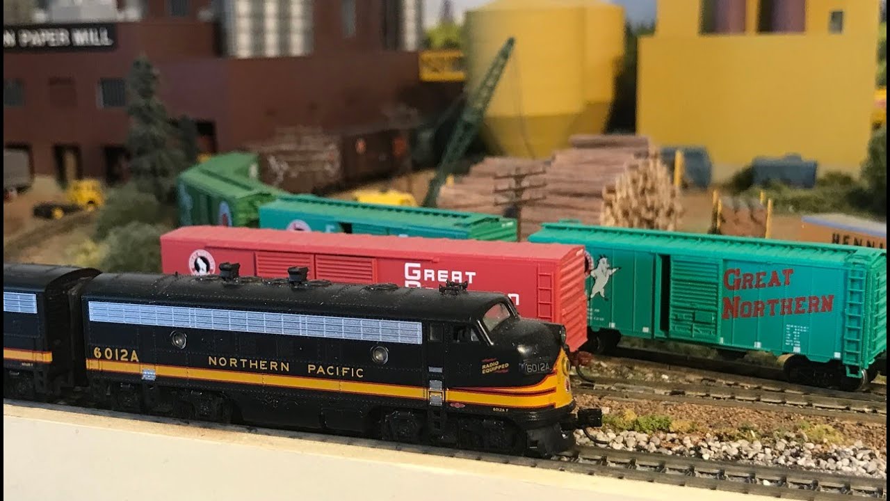 Northern Pacific N Scale Model Train Layout I Built and Painted - YouTube
