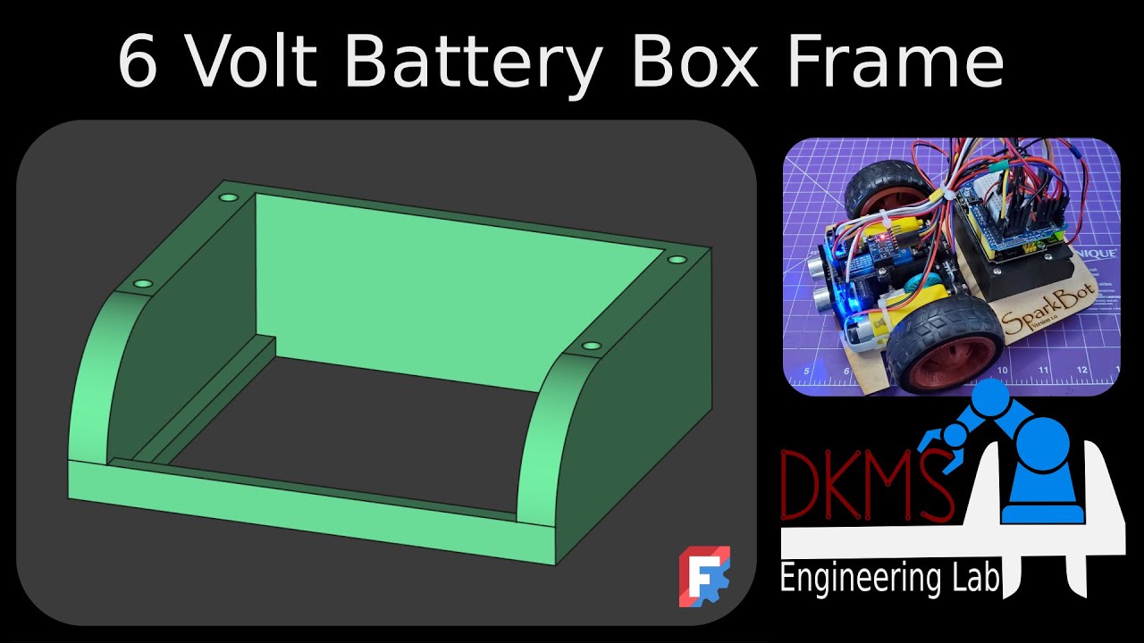 6V Battery Box Support Frame Build Tutorial - FreeCAD - YouTube