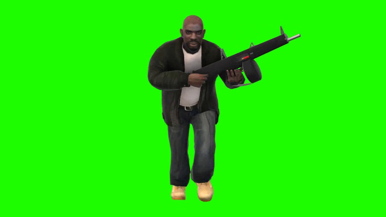 Dwayne gta 5 run animated front chroma - YouTube