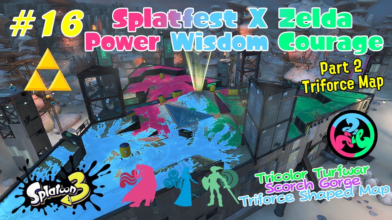 Splatoon 3 Splatfest X Zelda - Part 2 Triforce Shaped Map Scorch Gorge ...