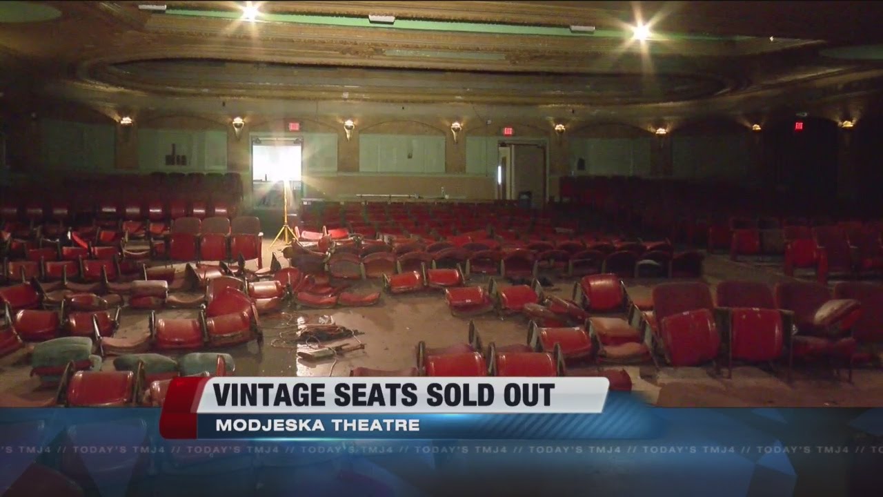Vintage seats from Milwaukee's Modjeska theatre sell out - YouTube