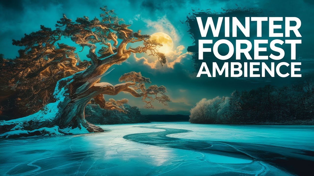 🌙 Dark Winter Forest Ambience | Snowfall & Cold Wind Sounds for Deep ...