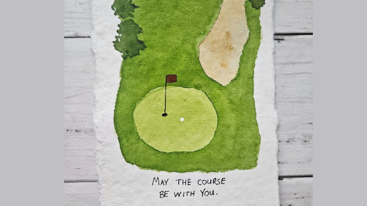 ⛳ Beginner Watercolor Golf Course Painting – Perfect for Greeting Cards ...