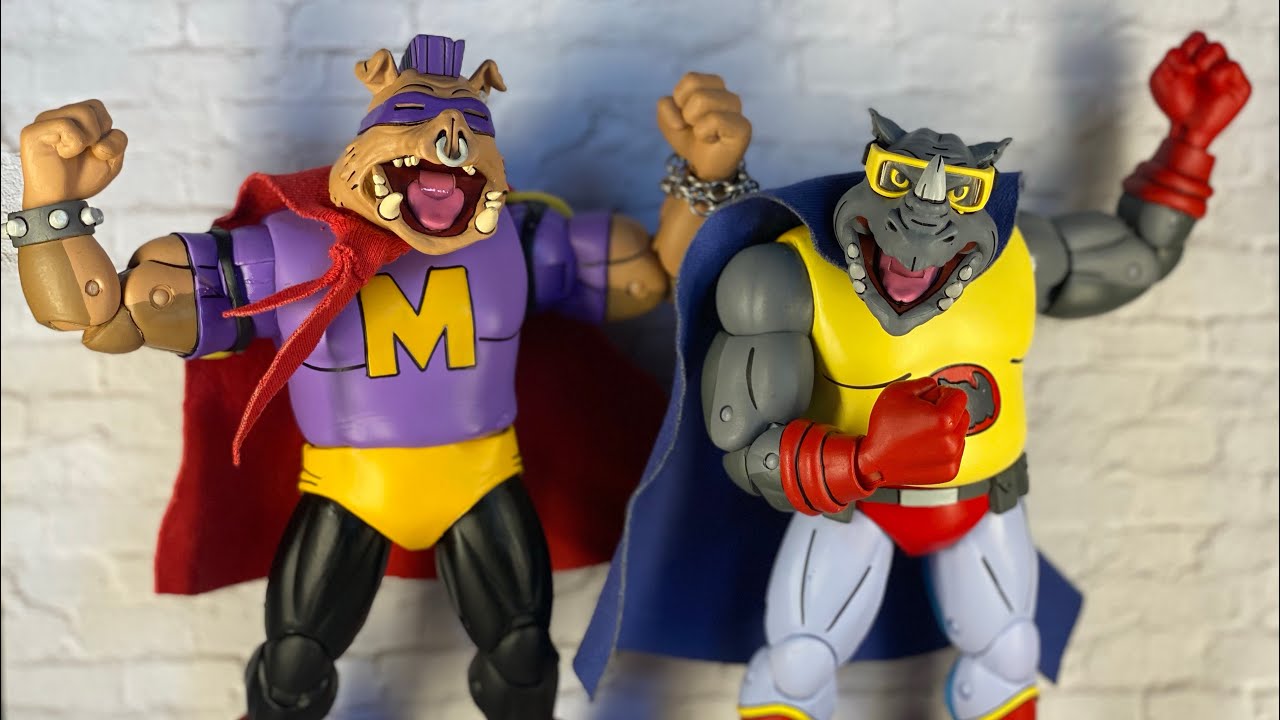 Neca TMNT Mighty Hog & Rhino Man Action Figure Review - YouTube
