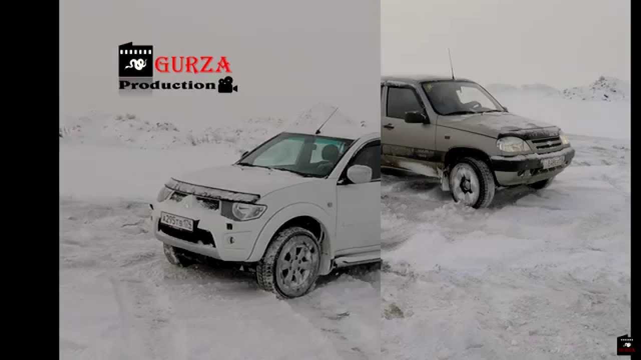 Дрифт на снегу - Chevrolet Niva , Mitsubishi L200 - Drift on snow ...