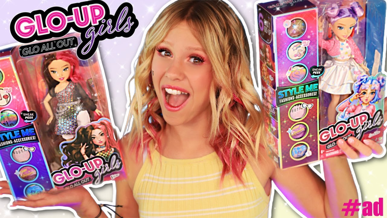 GLO-Up Girls Colorful Makeup and Hair Tutorial! #ad - YouTube
