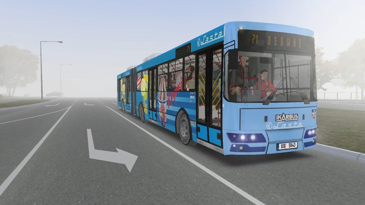 OMSI 2 Belgrade map Ikarbus IK-206 (2011) on line 71: Zeleni venac ...