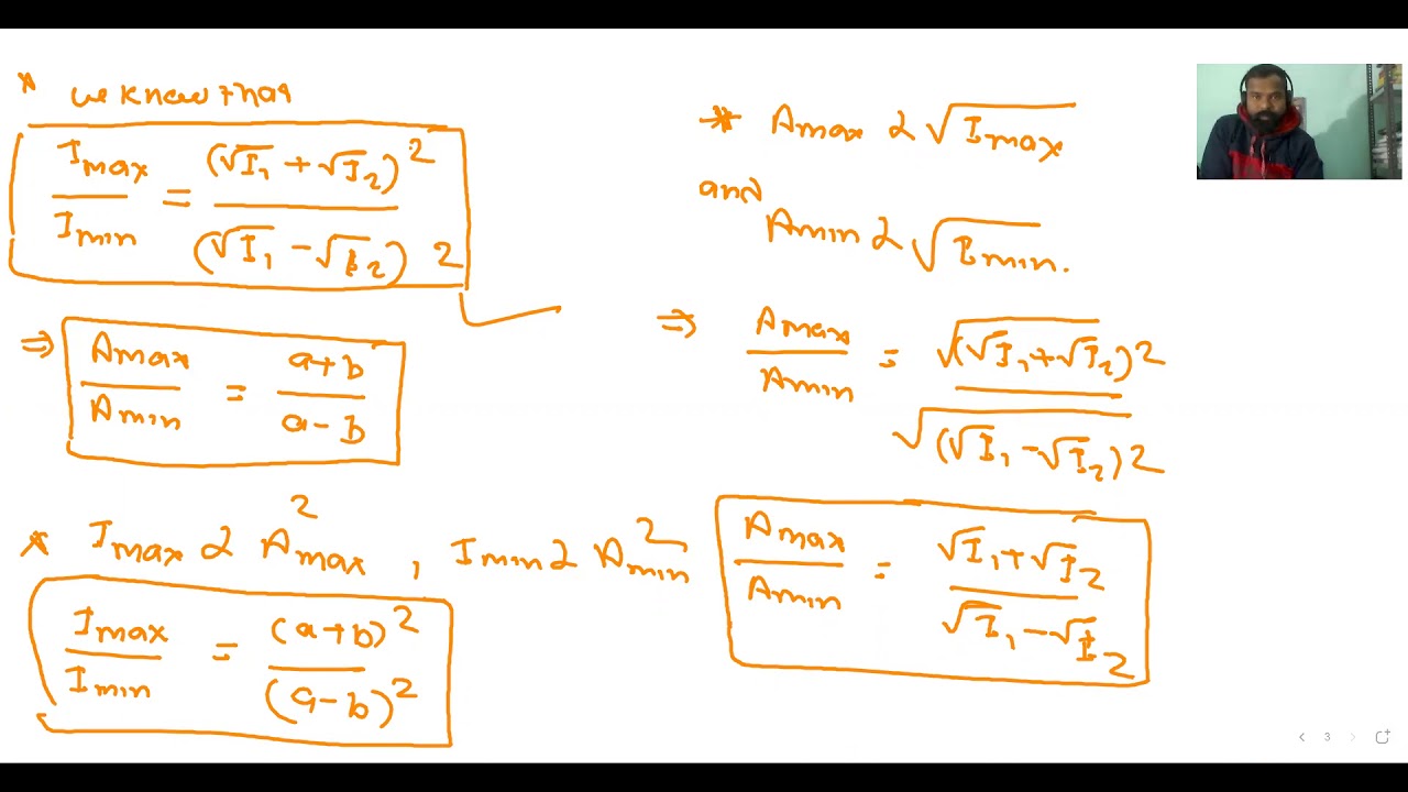 Optics BSC, relation between intensity and amplitude of the waves ...