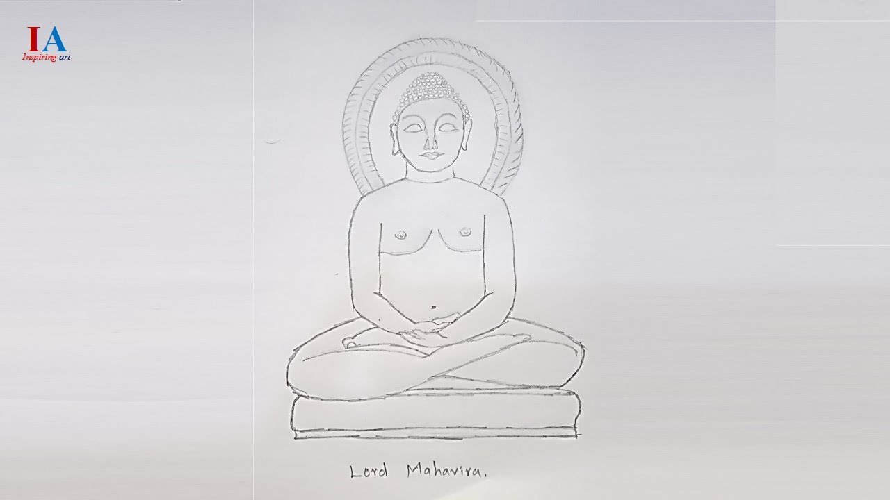 Tutorial For Draw a Sketch of Lord Mahavira by Bhushan Mane - YouTube