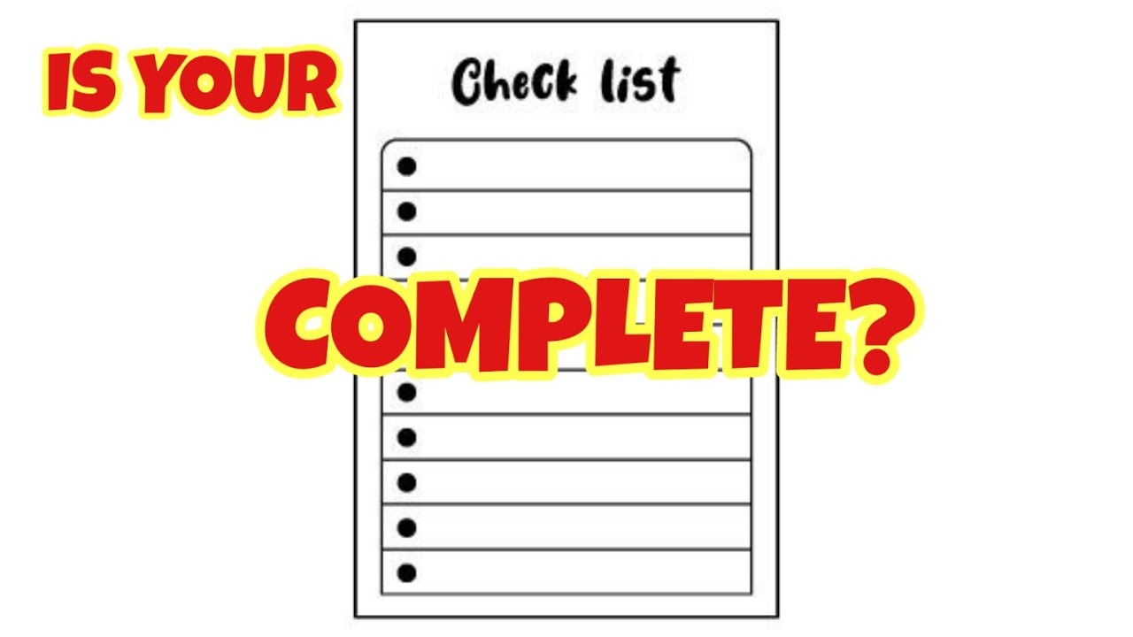 Is Your Check List Complete? - YouTube