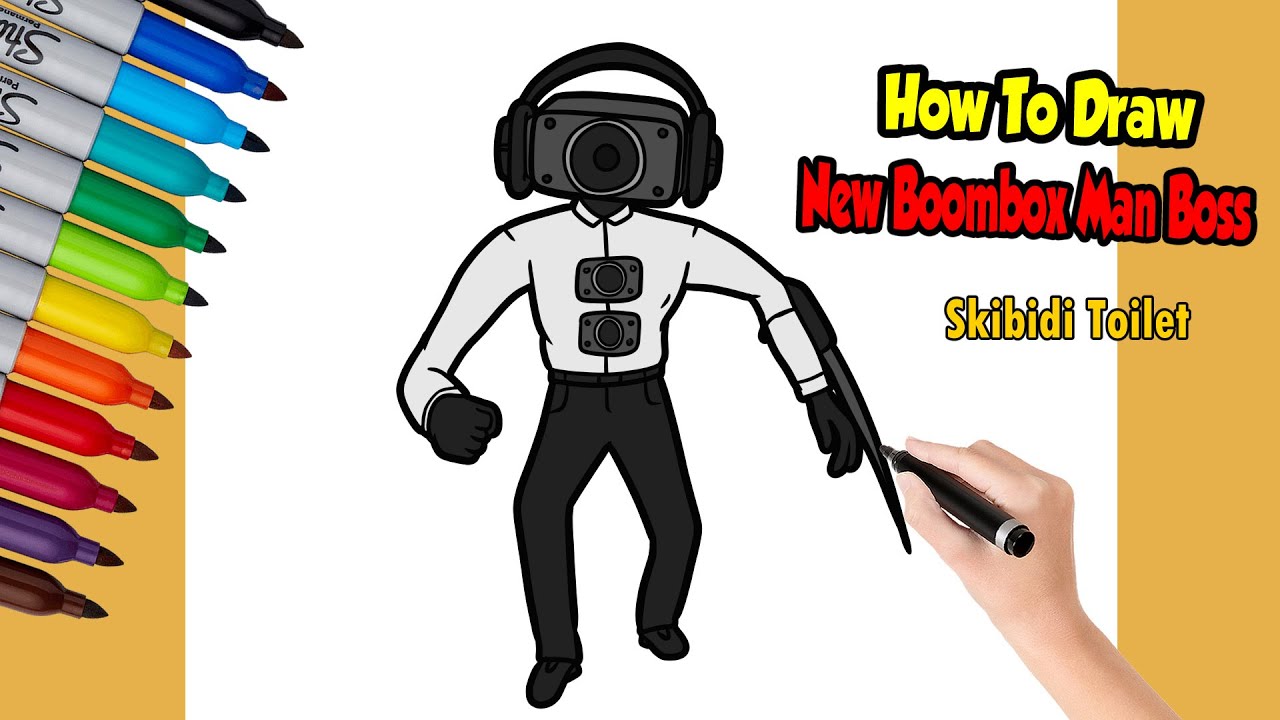 How to Draw New Boombox Man Boss From Skibidi Toilet : Step-by-Step ...
